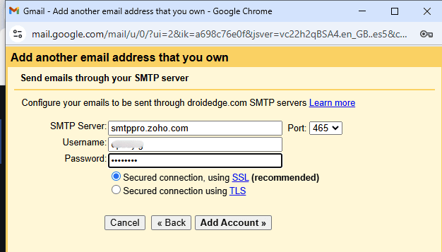 How to Send Emails from Your Zoho Mail Using Gmail | Droidedge Consulting